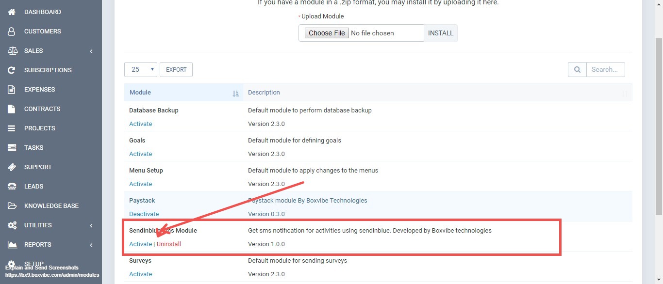 Brevo SMS notification Module for Perfex CRM formerly SendInBlue by Techy4m
